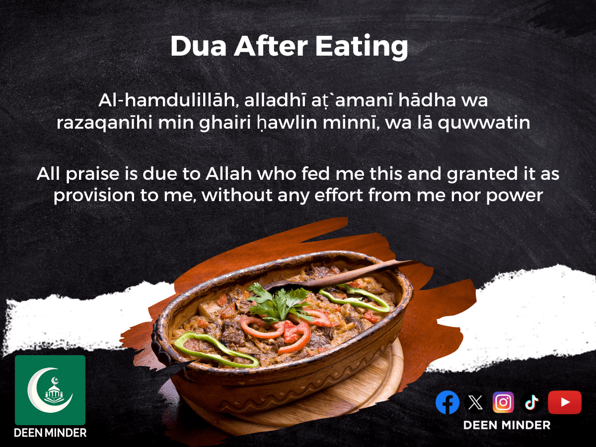 What Are The Dua After Eating? 4 Recommended After Meal Dua - Deen Minder